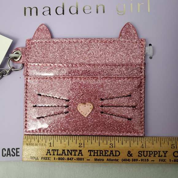 Madden Girl | Bags | Madden Girl Glitter Cat Card Case Mini Wallet Key ...